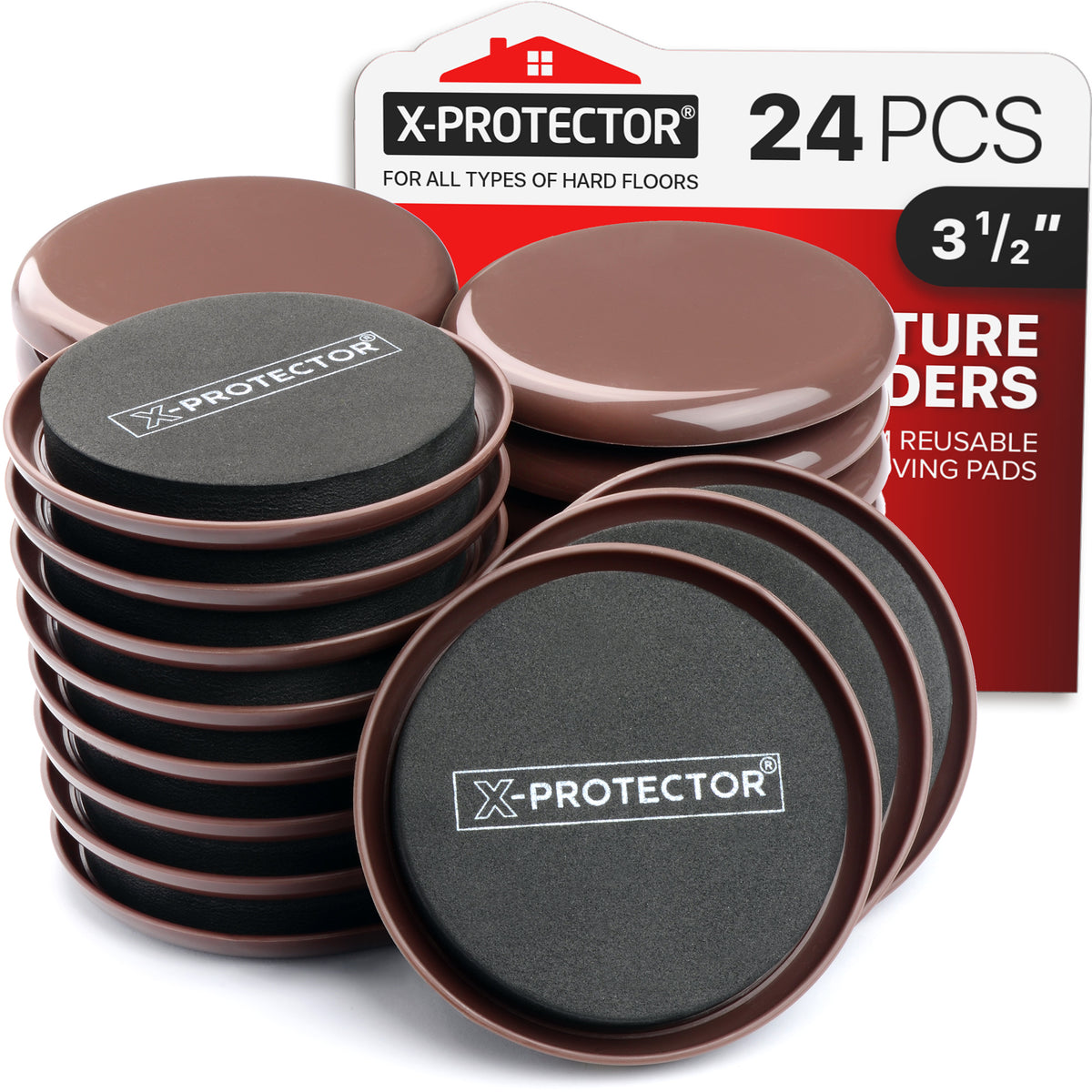 24 pcs Furniture Sliders for Carpet by X-PROTECTOR — X-Protector