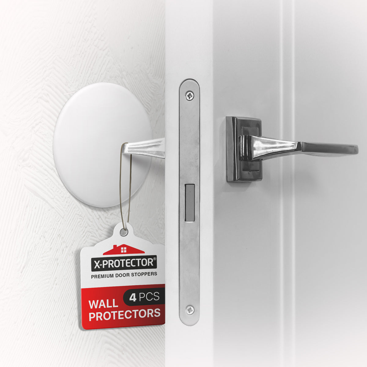 4 PCS Self-Stick Door Stoppers 3.15" for Wall by X-Protector