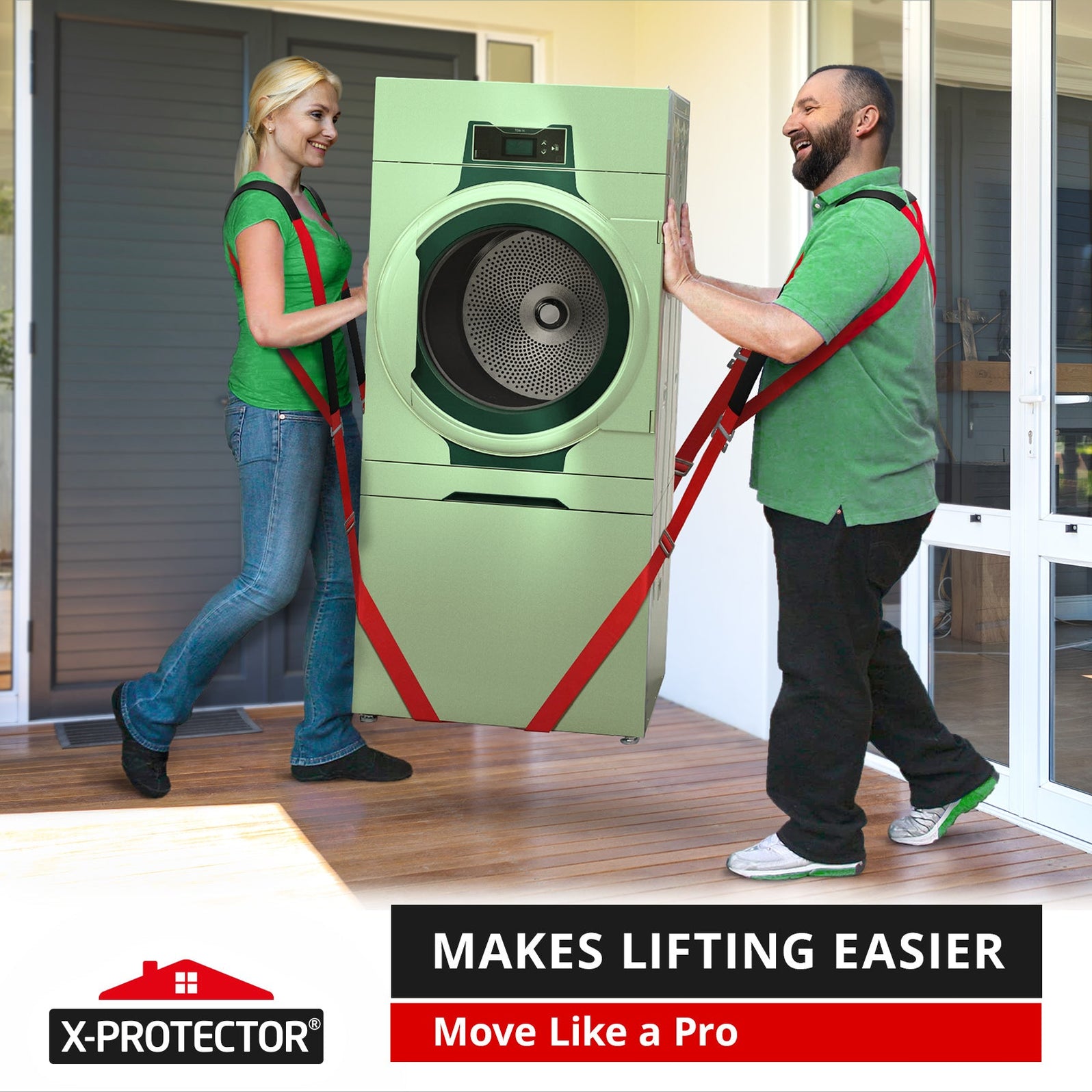 2 Pairs Moving Lifting Straps by X-Protector